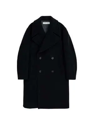 SUNFLOWER Double-breasted Heavy Wool Jacket With Wide Lapels And Horn-button Detail - Nero