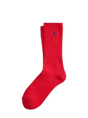 Ralph Lauren Ribbed Crew Socks - Red