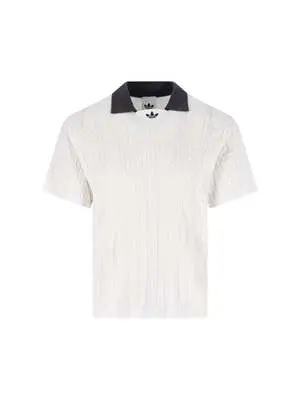 Adidas Cable Knit Short Sleeve Polo Shirt