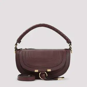 Chloé Marcie Handbag Shoulder Bag In Calf Leather - Red
