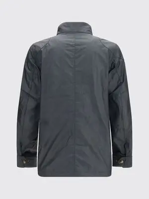 Belstaff Utility Jacket In Waxed Cotton With High Neck And Patch Pockets
