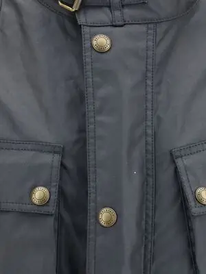 Belstaff Utility Jacket In Waxed Cotton With High Neck And Patch Pockets