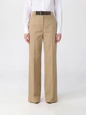 Tory Burch High-waisted Wide-leg Cotton Trousers With Concealed Fastening