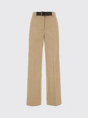 Tory Burch High-waisted Wide-leg Cotton Trousers With Concealed Fastening