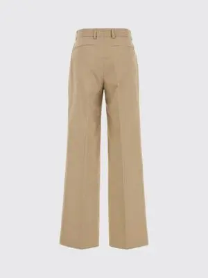 Tory Burch High-waisted Wide-leg Cotton Trousers With Concealed Fastening