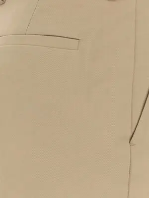 Tory Burch High-waisted Wide-leg Cotton Trousers With Concealed Fastening