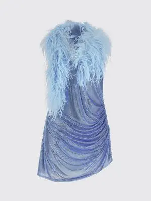 Giuseppe Di Morabito Draped Midi Evening Dress With Feathers And Rhinestones
