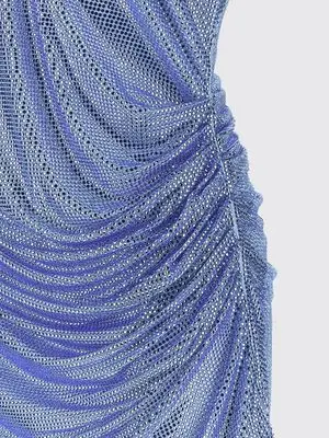 Giuseppe Di Morabito Draped Midi Evening Dress With Feathers And Rhinestones