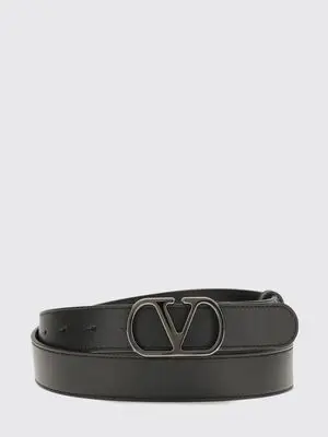 Valentino Garavani Vlogo Signature Belt In Smooth Calfskin Leather - Black