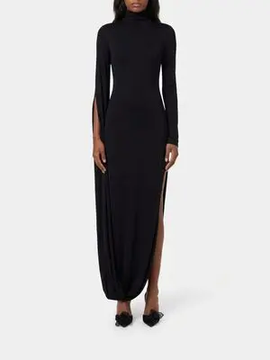Giuseppe Di Morabito Asymmetric Jersey Midi Dress With High Neck And Slit
