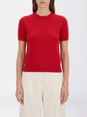 FERRAGAMO Short-sleeved Crewneck Jumper In Pure Cashmere