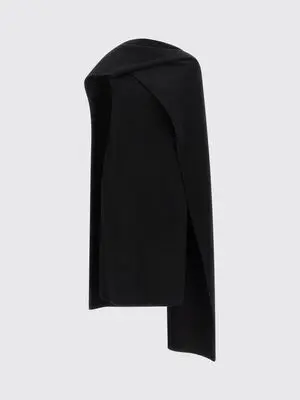 Khaite One-shoulder Midi Dress In Virgin Wool And Silk Blend With Scarf Neck