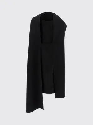 Khaite One-shoulder Midi Dress In Virgin Wool And Silk Blend With Scarf Neck