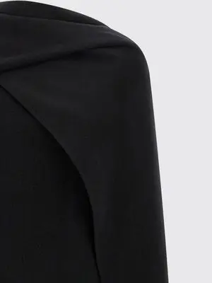 Khaite One-shoulder Midi Dress In Virgin Wool And Silk Blend With Scarf Neck
