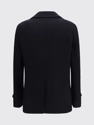 Tagliatore Double-breasted Wool-blend Pea Coat With Adjustable Cuff Straps