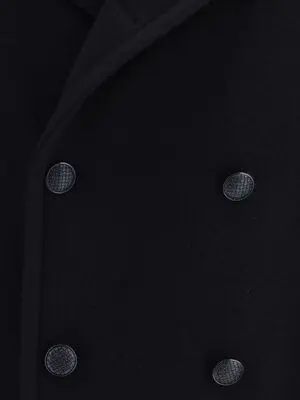 Tagliatore Double-breasted Wool-blend Pea Coat With Adjustable Cuff Straps