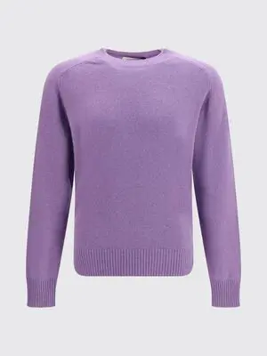 BROOKSFIELD Pure Cashmere Crewneck Jumper With Ribbed Long Sleeves - Plum