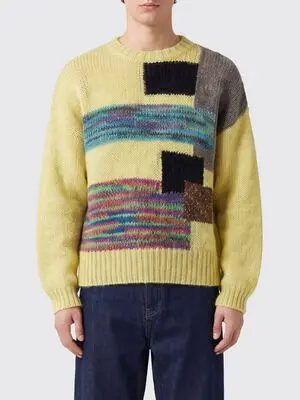 MAGLIANO Abstract Pattern Mohair Blend Jumper With Dropped Shoulders - Yellow