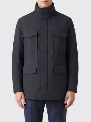 Brioni Short Wool-blend Parka With High Neck And Concealed Fastening