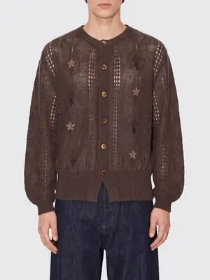 MAGLIANO Embroidered Mohair And Wool Blend Cardigan With Button Closure - Brown