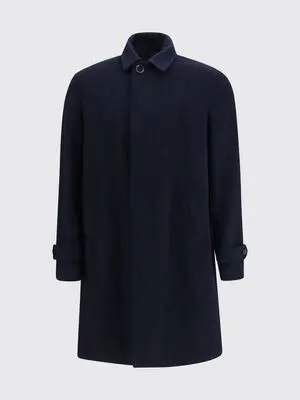 LARDINI Single-breasted Knee-length Coat In Wool And Cashmere With Strap Cuffs