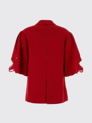 Blumarine Short-sleeved Shirt With Classic Collar And Dropped Shoulders - Red