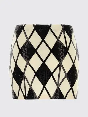 Blumarine Wool And Cashmere Argyle Knit Pencil Mini Skirt