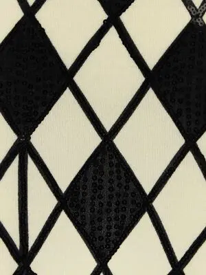 Blumarine Wool And Cashmere Argyle Knit Pencil Mini Skirt