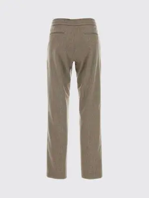 PT TORINO Straight Leg Knit Trousers In Wool And Cashmere With High Drawstring Waist