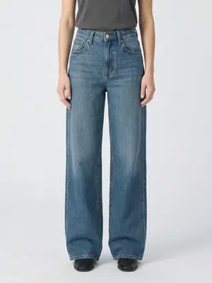 7 For All Mankind High-waisted Wide Leg Jeans In Cotton Denim With Distressed Effect