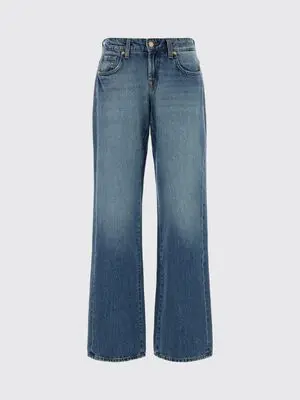 7 For All Mankind High-waisted Wide Leg Jeans In Cotton Denim With Distressed Effect
