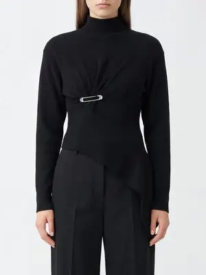 LANVIN Asymmetrical Draped Wool And Cashmere Blend Turtleneck Jumper - Black