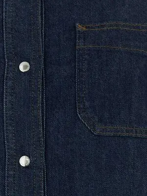 7 For All Mankind Cotton And Modal Denim Shirt With Patch Pockets