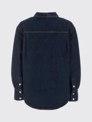 ANINE BING Cotton Denim Shirt With Patch Pockets - Blue