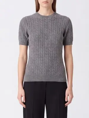 Gimaguas Short-sleeved Wool-blend Jumper With A Round Neck - Grey