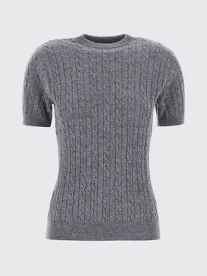 Gimaguas Short-sleeved Wool-blend Jumper With A Round Neck - Grey