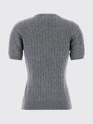 Gimaguas Short-sleeved Wool-blend Jumper With A Round Neck - Grey