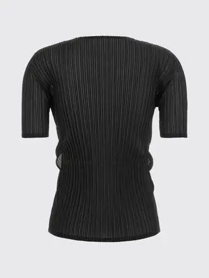 Issey Miyake Pleated Crêpe Top With Short Sleeves And Cut-outs