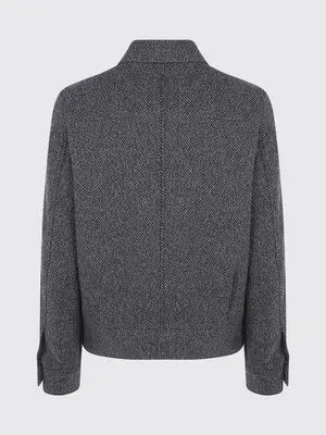 Paul Smith Harrington Jacket In Wool Blend With Zip Closure