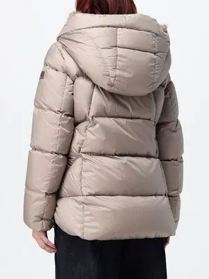 Peuterey Short Quilted Nylon Puffer Jacket With Hood And A Relaxed Fit - Beige