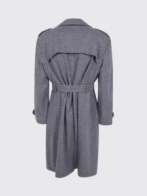 Tagliatore Houndstooth Wool Double-breasted Coat With A Waist Belt