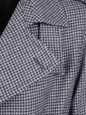 Tagliatore Houndstooth Wool Double-breasted Coat With A Waist Belt