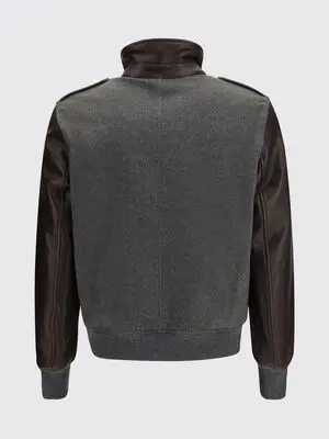 Brunello Cucinelli Cashmere Bomber Jacket With Fur Collar And Leather Details