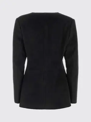LISA YANG Single-breasted Wool And Cashmere Blend Short Crew Neck Blazer