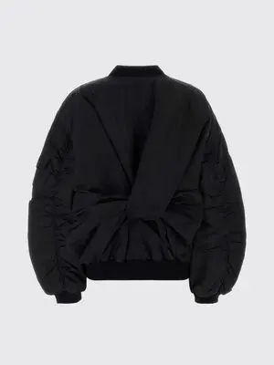 Cecilie Bahnsen Cropped Nylon Bomber Jacket With Dropped Shoulders