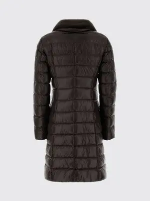 Herno Long Quilted Nylon Down Jacket With Fox Fur Collar