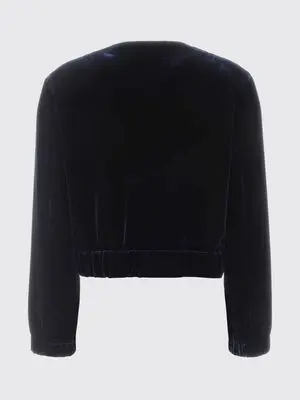 Giorgio Armani Single-breasted Cropped Velvet Jacket With Crew Neck