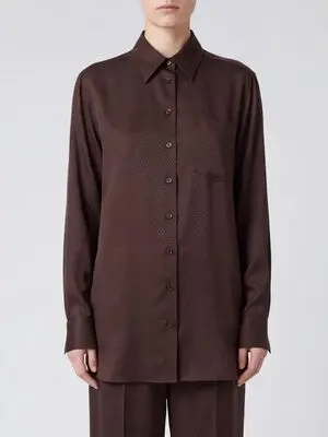 Stella McCartney Long-sleeve Pure Silk Shirt With Patch Pocket