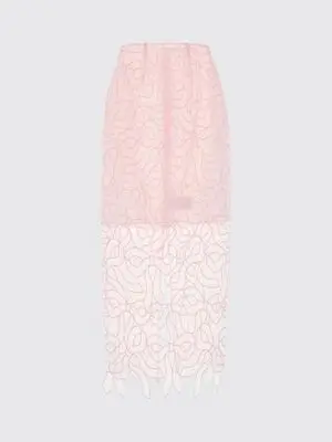 Cecilie Bahnsen Asymmetric Hem Cotton Blend Midi Pencil Skirt