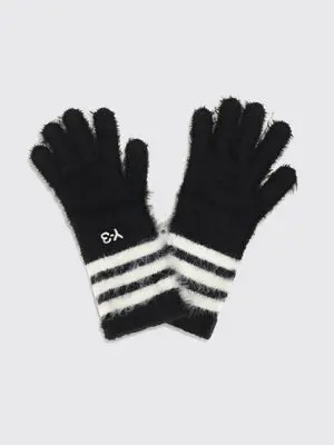Y3 Striped Recycled Technical Fabric Gloves With Elasticated Cuffs - Black